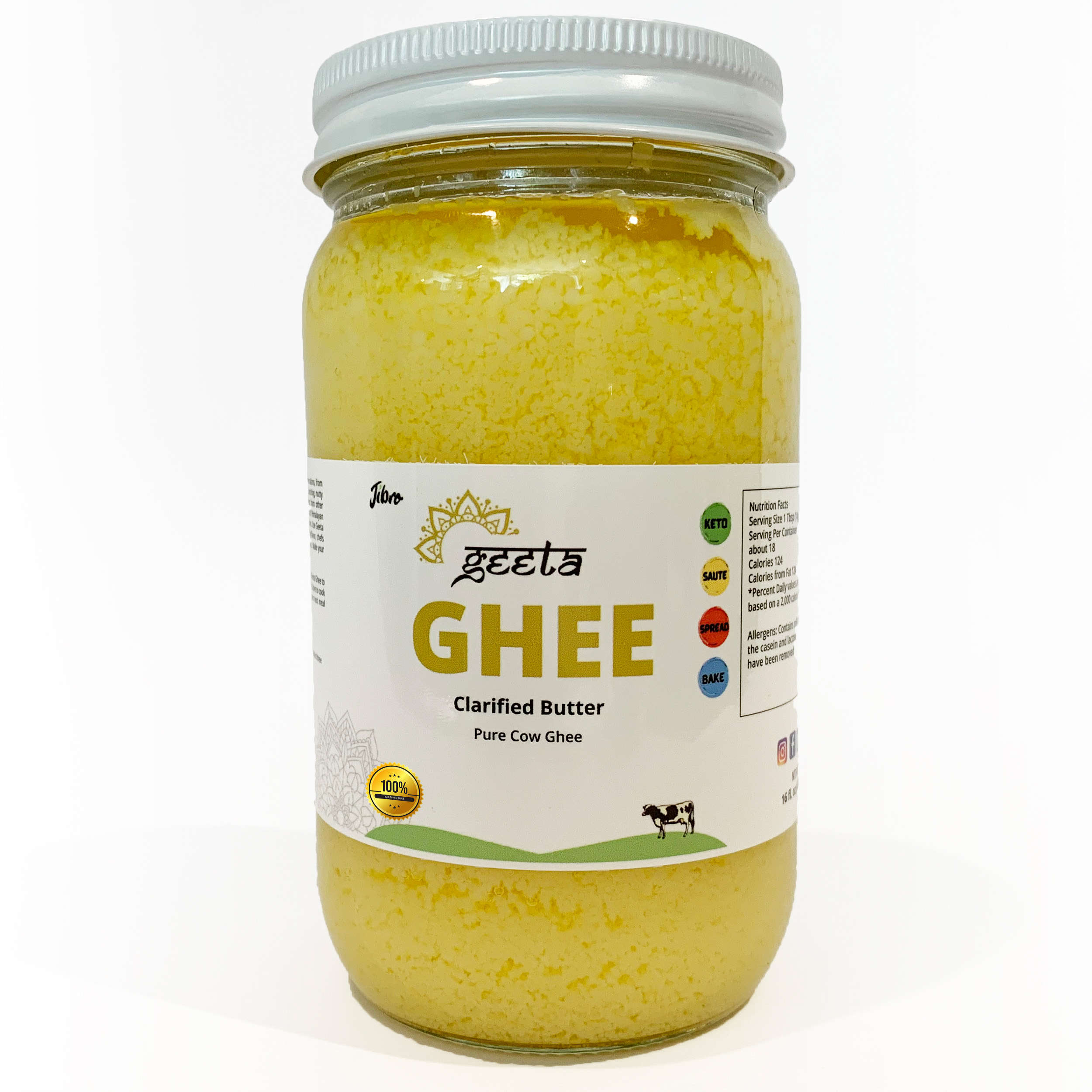 Cultured Cow Ghee – 16 oz – Jibro Foods